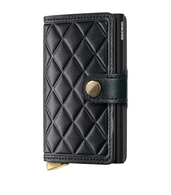 SECRID Leather Diamond-embossed Miniwallet - Black
