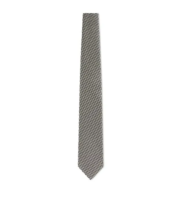 TOM FORD Silk Jacquard Neck Tie - Black