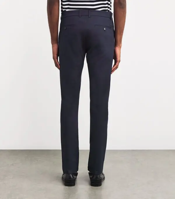 Paul & Shark Stretch Slim-fit Chinos With Shark Charm - Blue
