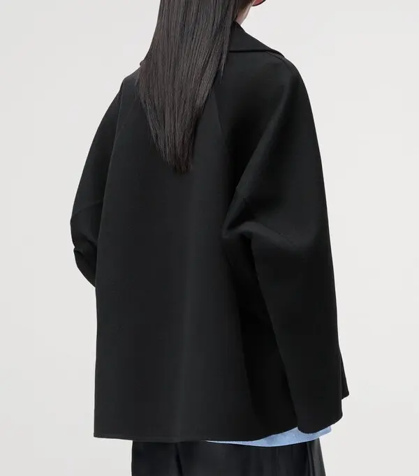 Loewe Wool Double-breasted Short Coat - Black