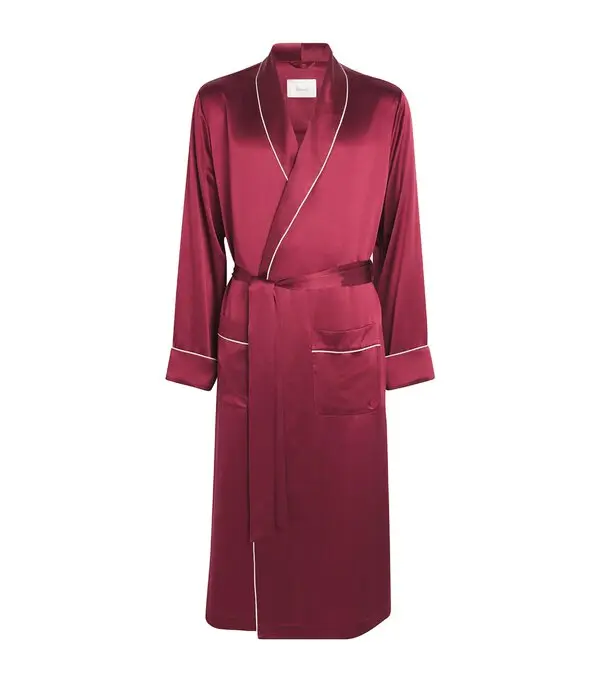 Harrods Silk Night Robe - Red