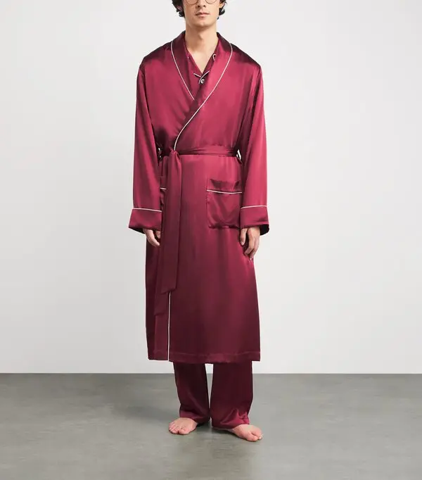 Harrods Silk Night Robe - Red