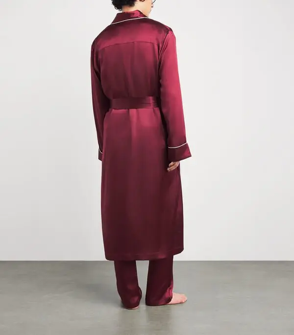 Harrods Silk Night Robe - Red