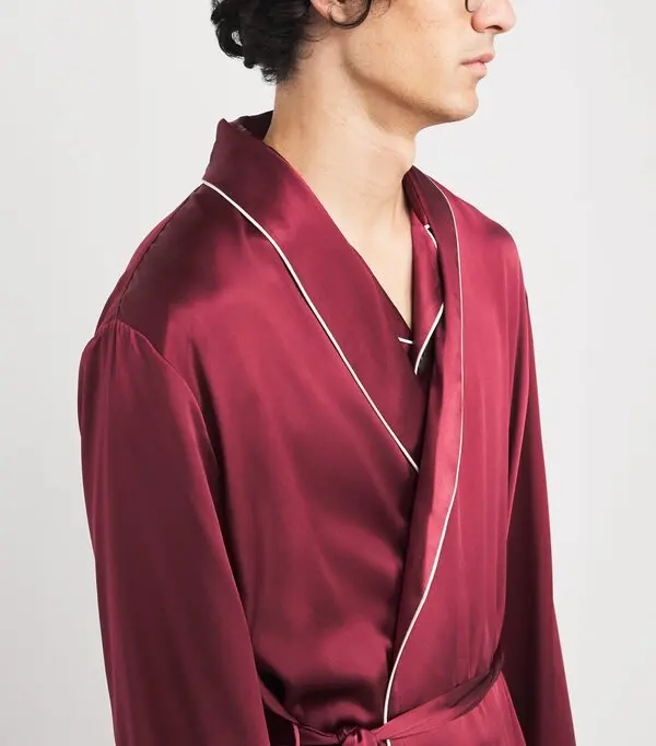 Harrods Silk Night Robe - Red