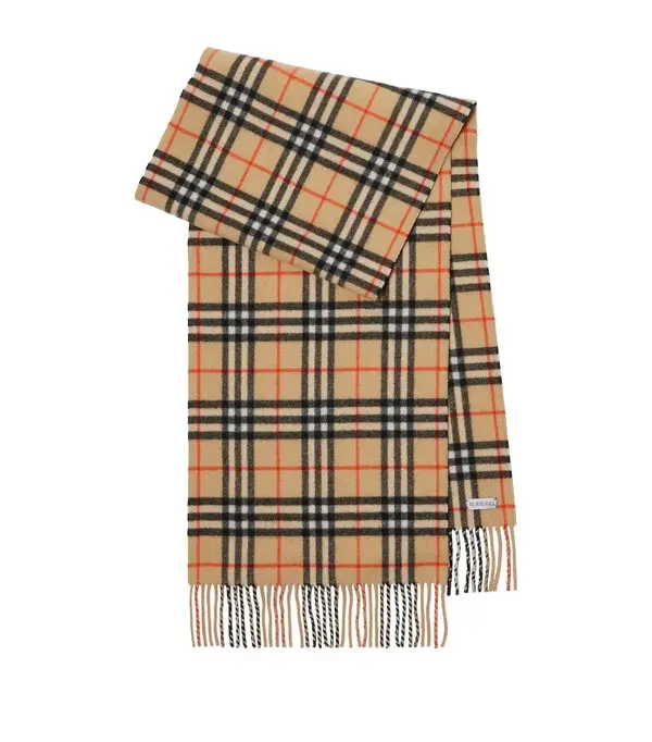 Burberry Cashmere Check Scarf - Beige