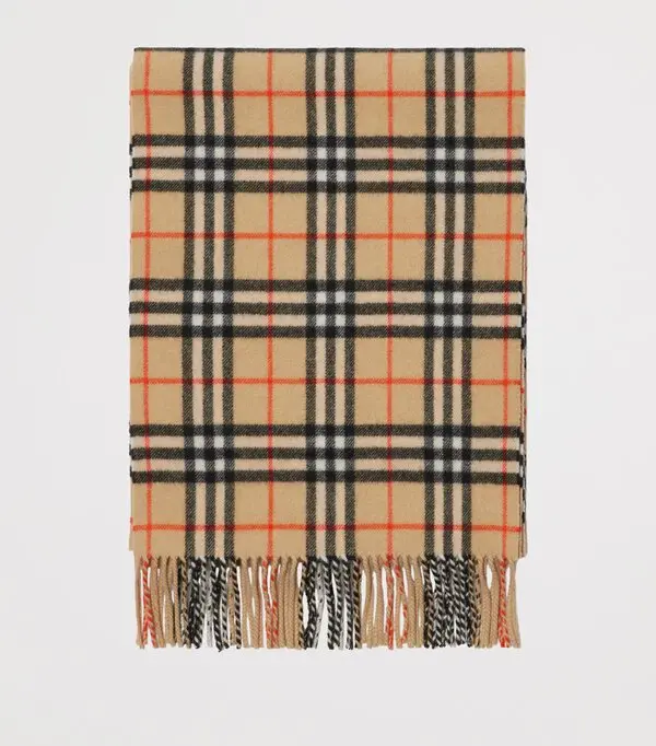 Burberry Cashmere Check Scarf - Beige
