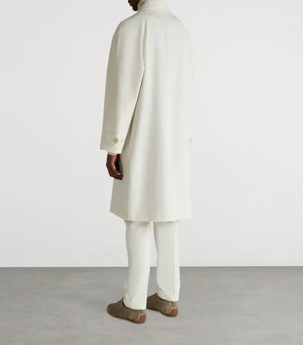 Dunhill Cotton-mohair-wool Raglan Sleeve Overcoat