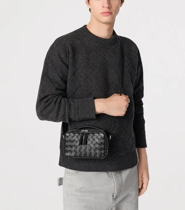 Bottega Veneta Leather Intrecciato Getaway Phone Pouch