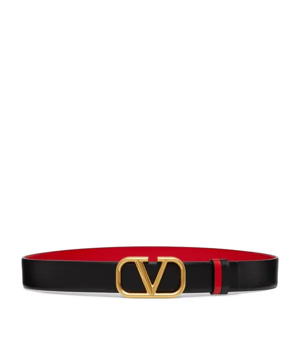 Valentino Garavani Vlogo Signature Reversible Belt - Black