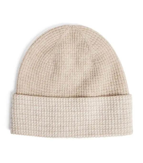 Eleventy Wool-cashmere Ribbed Beanie - Beige
