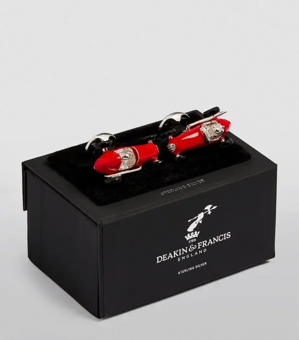 DEAKIN & FRANCIS Sterling Silver Racing Car Cufflinks