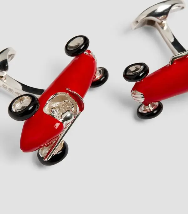 DEAKIN & FRANCIS Sterling Silver Racing Car Cufflinks