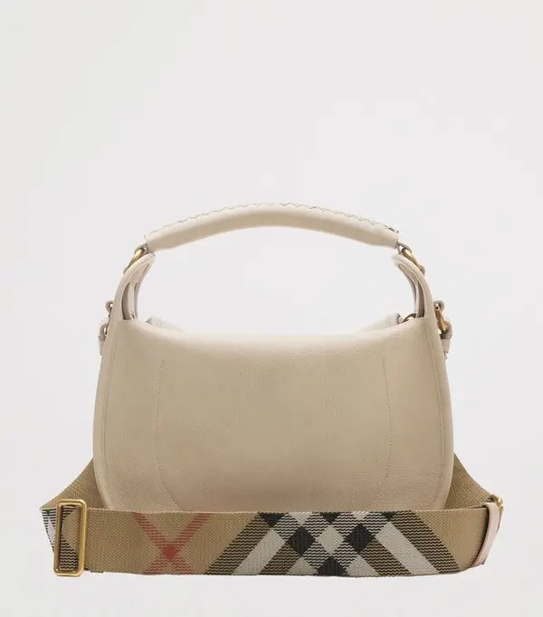 Burberry Small Calf Leather B Clip Messenger Bag - Beige