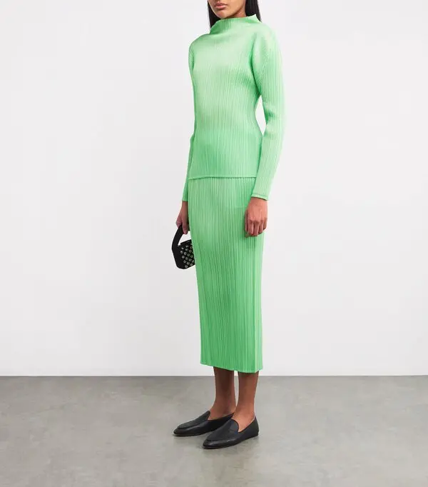Issey Miyake Basics Midi Skirt - Green
