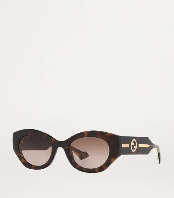 Gucci Injected Oval Sunglasses - Brown