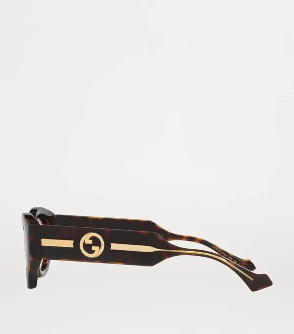 Gucci Injected Oval Sunglasses - Brown