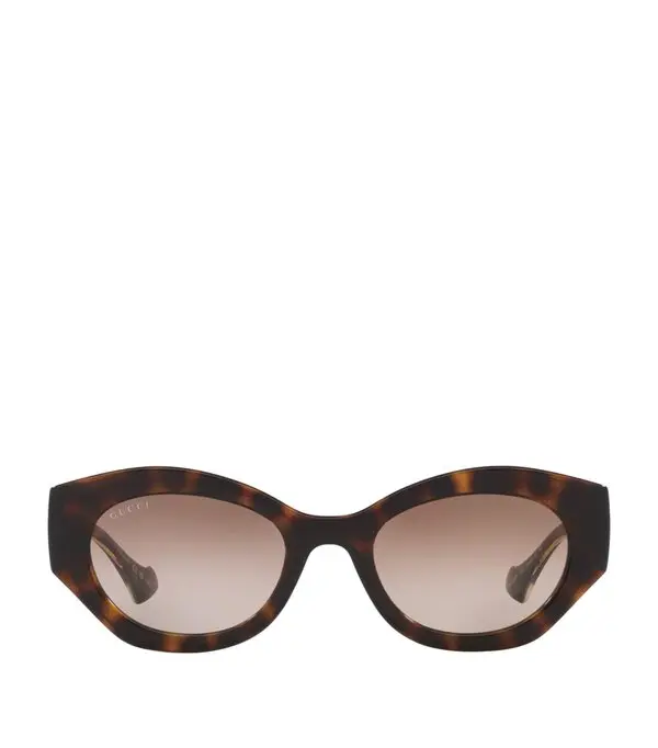 Gucci Injected Oval Sunglasses - Brown