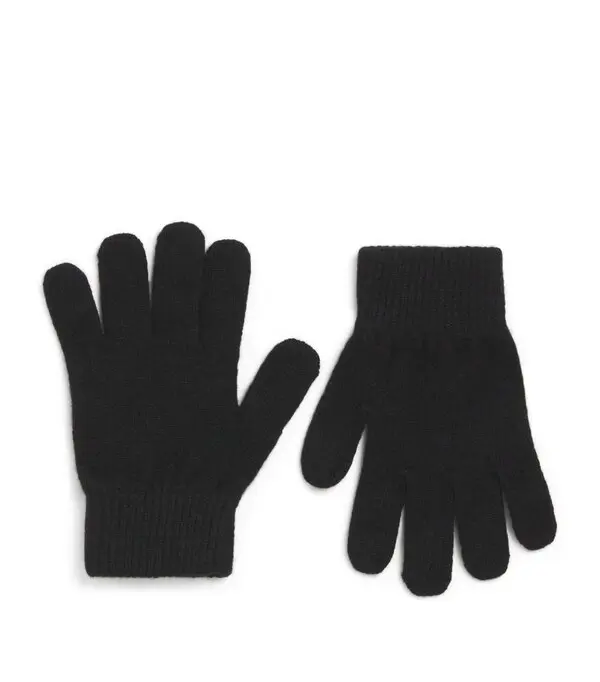 YVES SALOMON Cashmere Knitted Gloves - Black