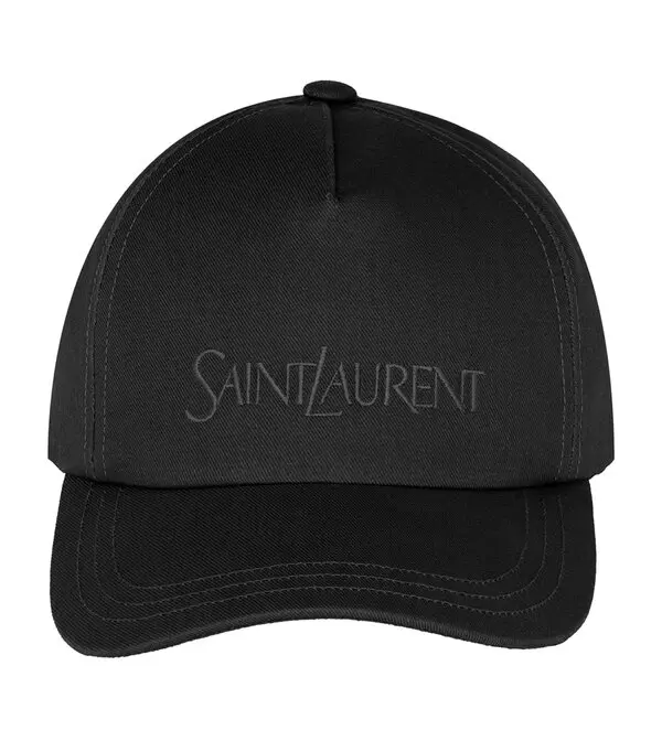 Saint Laurent Cotton-linen Baseball Cap