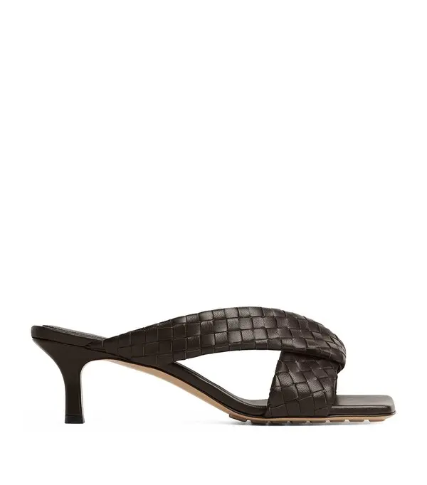 Bottega Veneta Leather Intrecciato Riva Mules - Brown