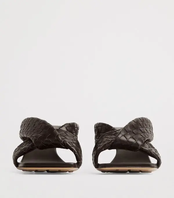 Bottega Veneta Leather Intrecciato Riva Mules - Brown