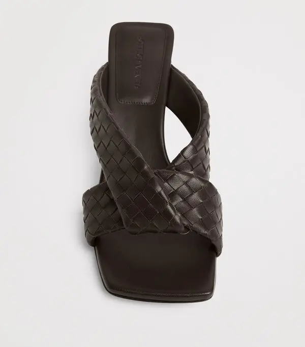 Bottega Veneta Leather Intrecciato Riva Mules - Brown