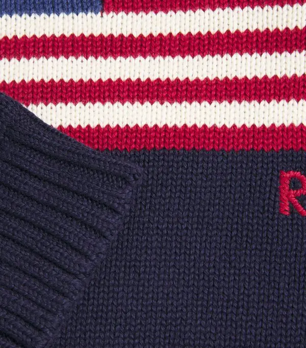 Polo Ralph Lauren Cotton American Flag Sweater - Navy