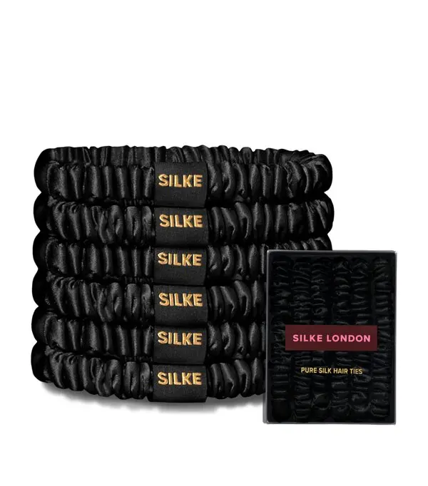 SILKE LONDON Mulberry Silk Hair Ties - Black