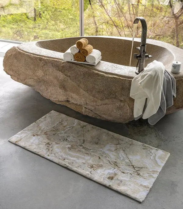 ABYSS & HABIDECOR Egyptian Cotton-blend Castello Bath Mat - Neutral