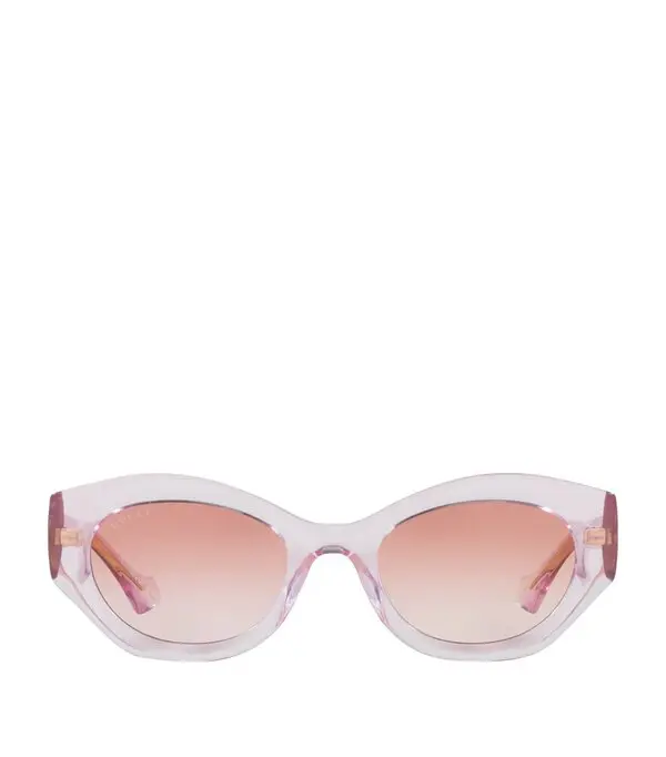 Gucci Injected Oval Frame Sunglasses - Pink