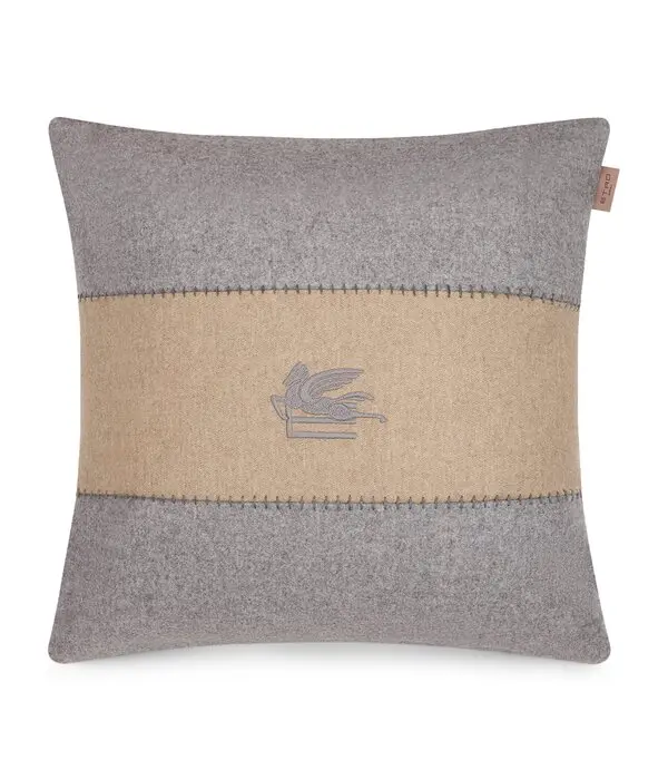 Etro Wool-blend Embroidered Pegaso Cushion