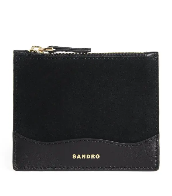Sandro Leather-suede Card Holder - Black