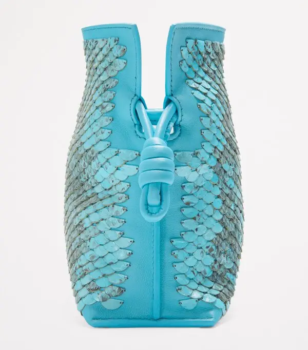 Loewe Mini Snakeskin Scales Flamenco Clutch - Blue