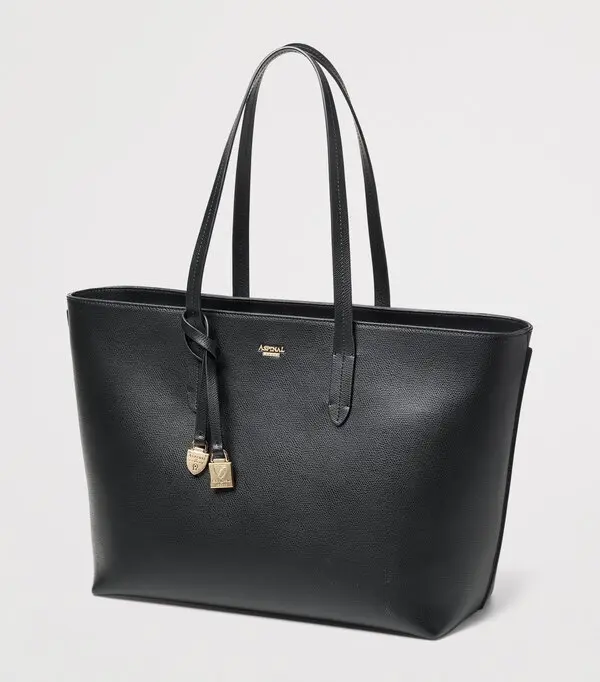 ASPINAL OF LONDON Leather East West Tote Bag - Black