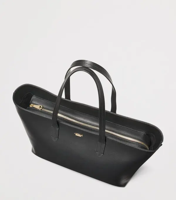 ASPINAL OF LONDON Leather East West Tote Bag - Black
