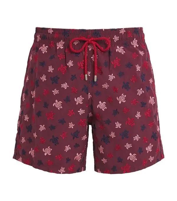 Vilebrequin Embroidered Turtle Mistral Swim Shorts - Red