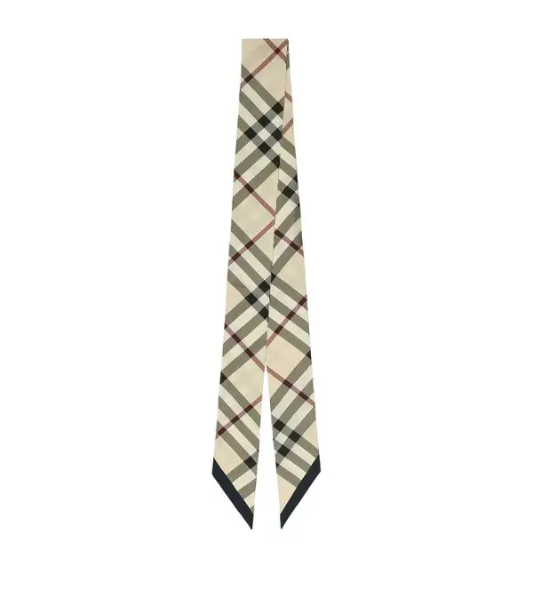 Burberry Silk Skinny Check Scarf - Beige
