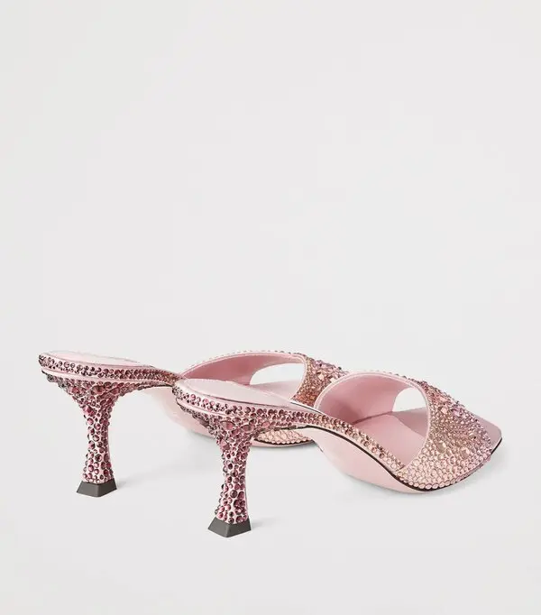 JIMMY CHOO Skye 70 Leather Embellished Mules - Pink