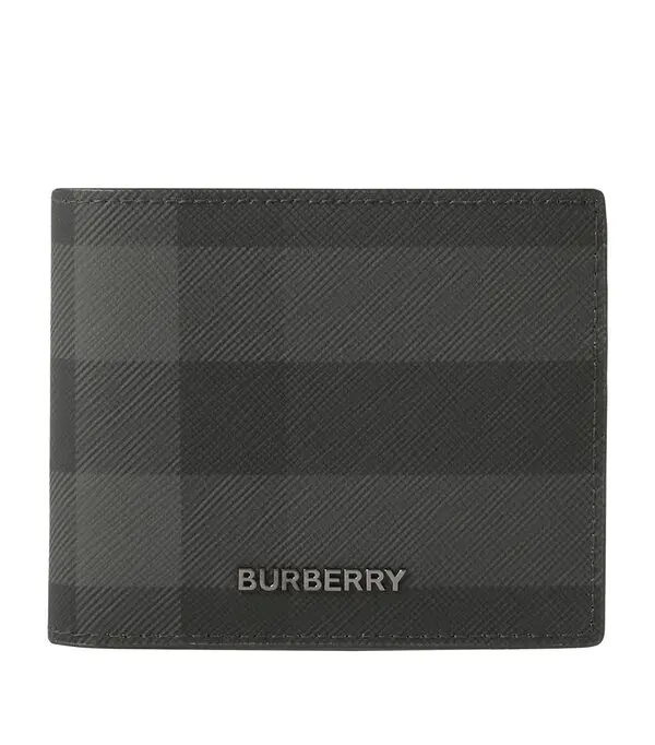 Burberry Slim Check Bifold Wallet - Black