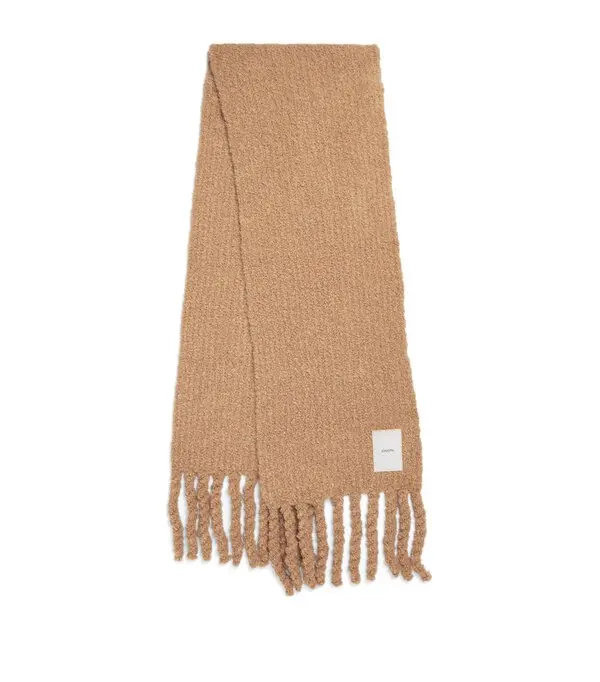JOSEPH Bouclé Knit Scarf - Brown