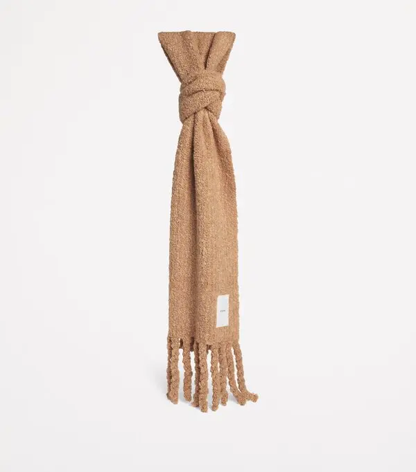 JOSEPH Bouclé Knit Scarf - Brown