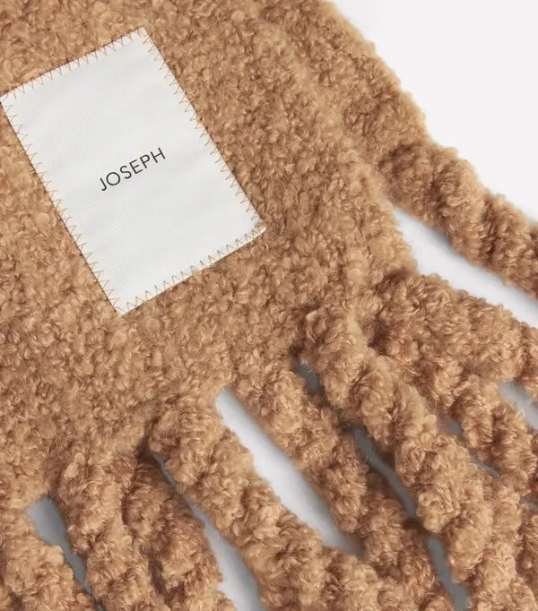 JOSEPH Bouclé Knit Scarf - Brown