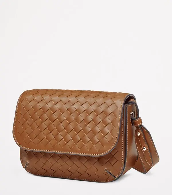 ASPINAL OF LONDON Woven Leather Ella Cross-body Bag - Brown