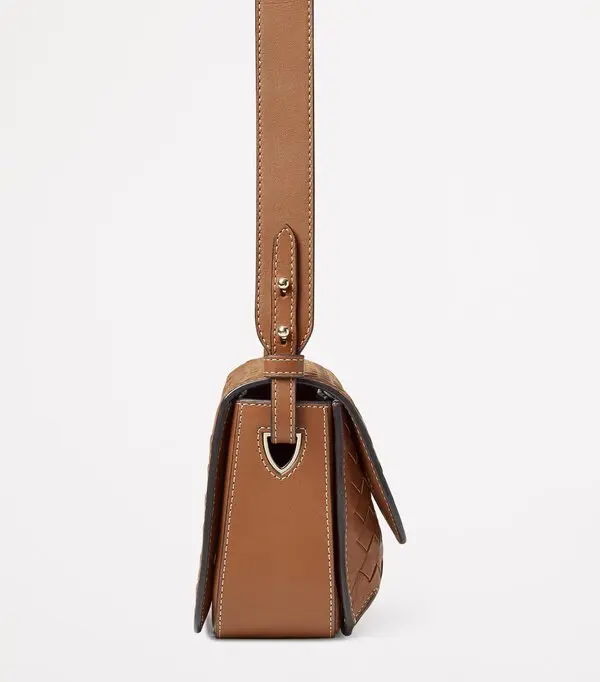 ASPINAL OF LONDON Woven Leather Ella Cross-body Bag - Brown