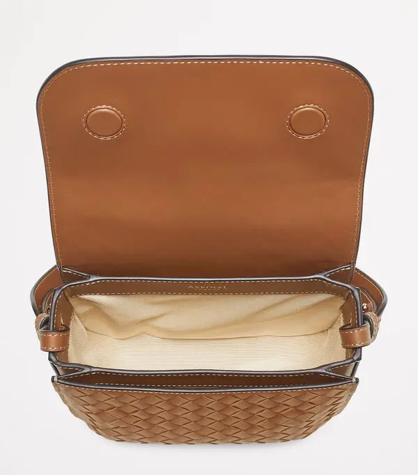 ASPINAL OF LONDON Woven Leather Ella Cross-body Bag - Brown