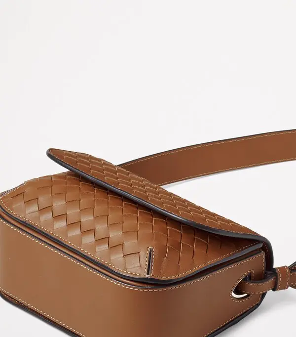 ASPINAL OF LONDON Woven Leather Ella Cross-body Bag - Brown