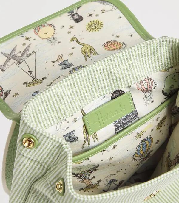 Harrods Embroidered Backpack - Green