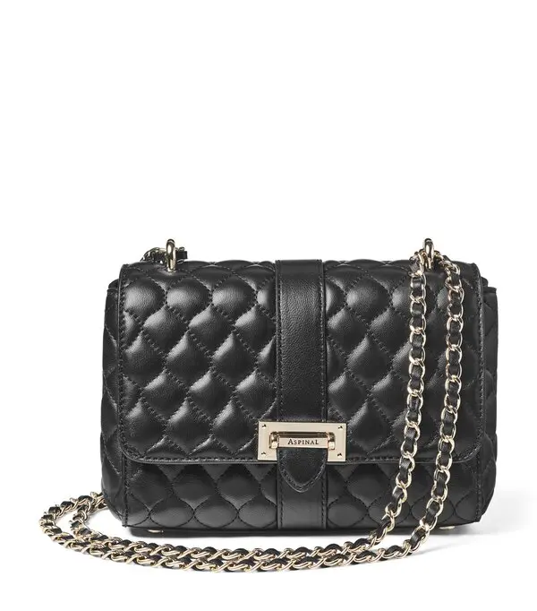 ASPINAL OF LONDON Leather Lottie Shoulder Bag - Black