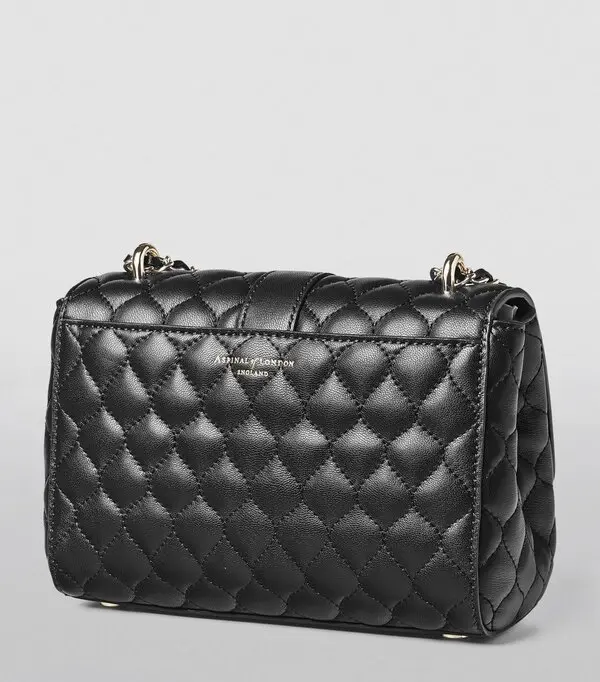 ASPINAL OF LONDON Leather Lottie Shoulder Bag - Black