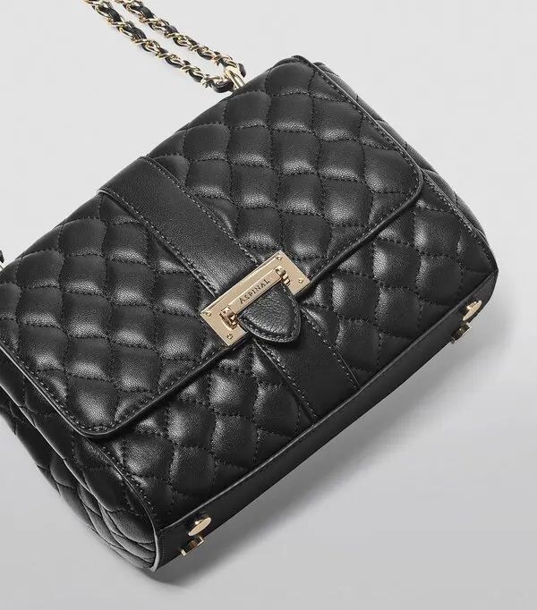 ASPINAL OF LONDON Leather Lottie Shoulder Bag - Black